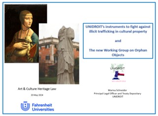Présentation d’UNIDROIT sur le droit de l’art et du patrimoine culturel ...