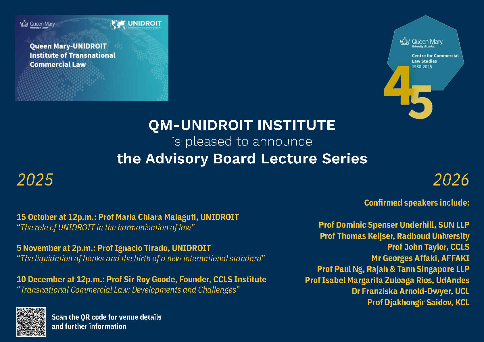 Prof. Maria Chiara Malaguti opens the QMUL-UNIDROIT Institute of ...