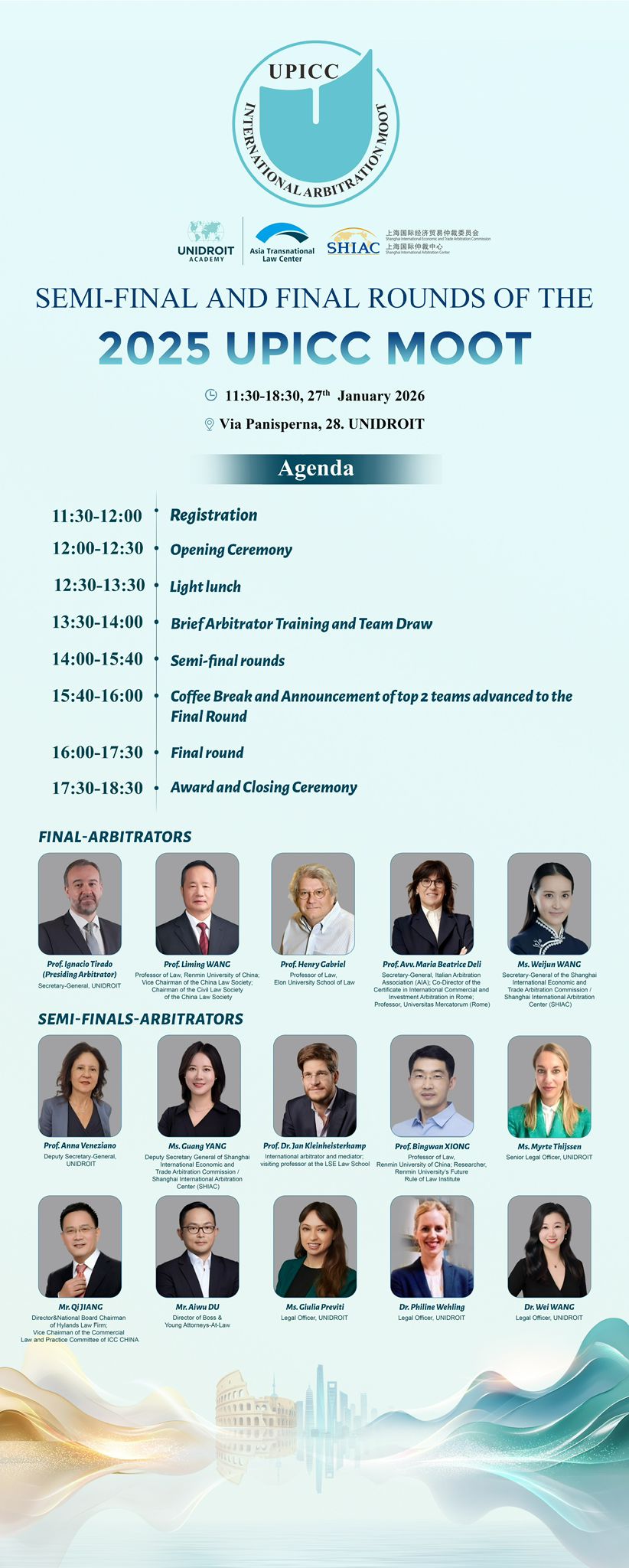 2025 UPICC Moot (Semi-final and Final Rounds) - UNIDROIT